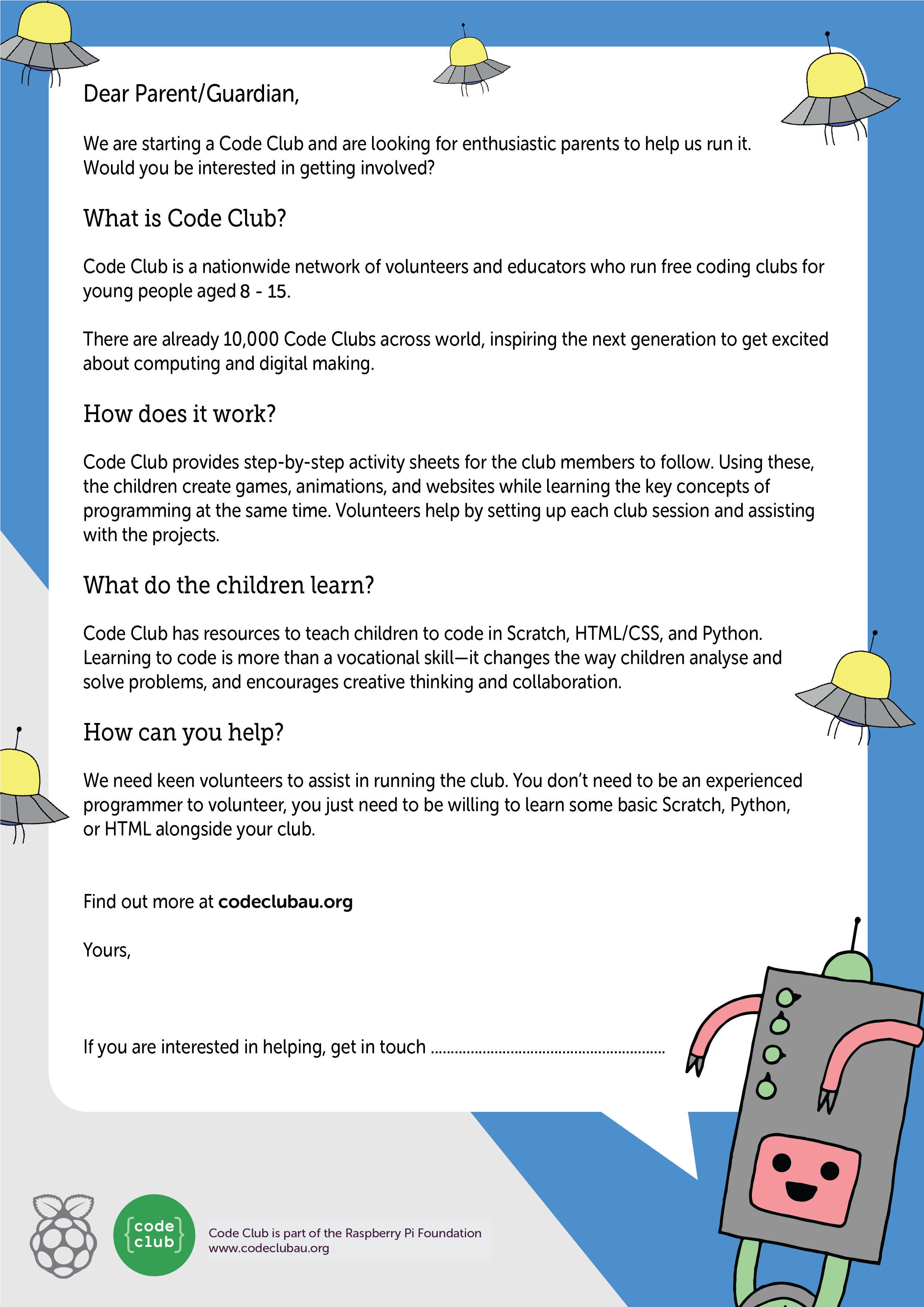 Downloads: Club organisation | Code Club Australia